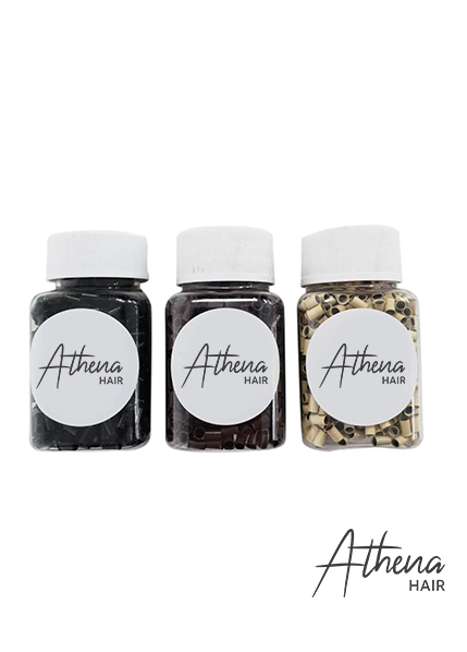 Black Copper Tubes (Mini Tubes) - Athena Hair Extensions